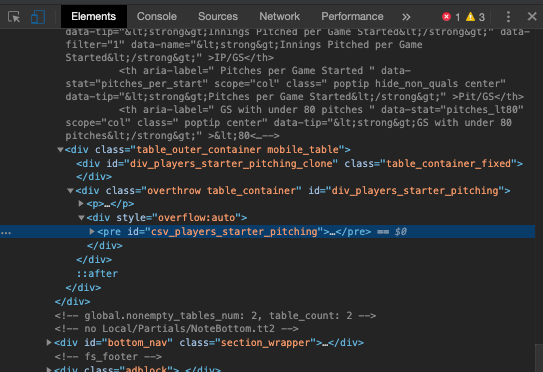 Webscraping Baseball Data using Python